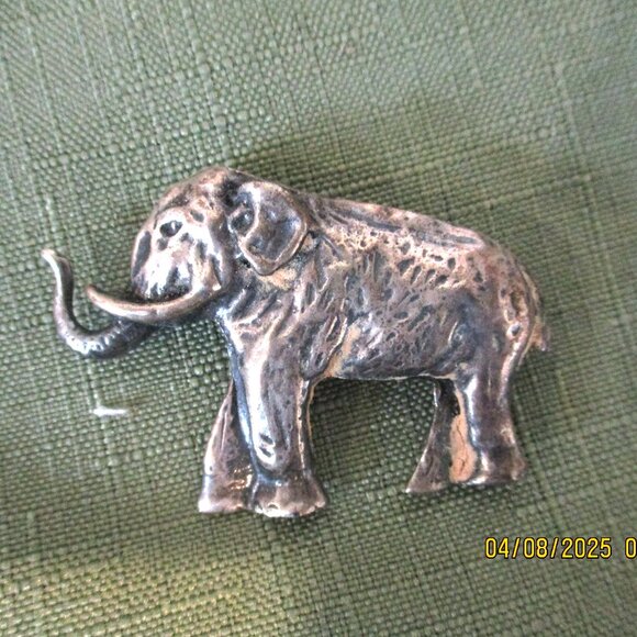Jewelry | Vintage Sterling Silver Elephant Broochpin Trunk Up | Poshmark